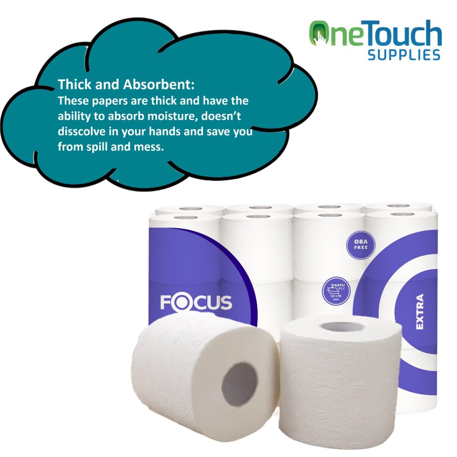 2 Ply Toilet Paper | Focus Brand Professional Extra Roll Tissue